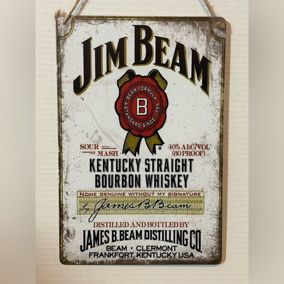 Art | Jim Beam Kentucky Straight Bourbon Whiskey Metal Sign | Poshmark